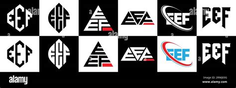 Eef Letter Logo Design In Six Style Eef Polygon Circle Triangle