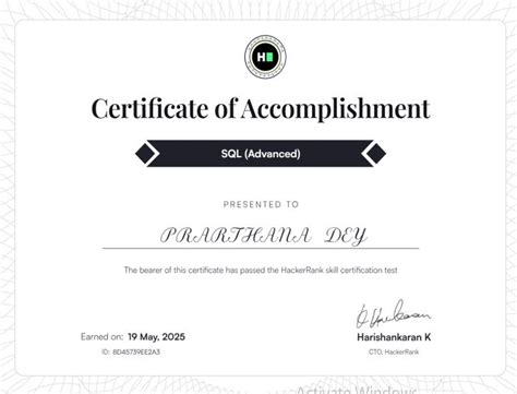 sql learningjourney hackerrank firstpost keepgrowing prarthana dey