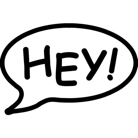 Speech Bubble With Hey Free SVG