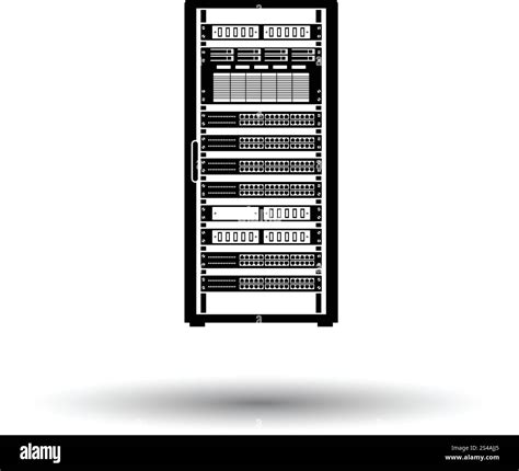 Server Rack Icon White Background With Shadow Design Vector Illustration Stock Vector Image