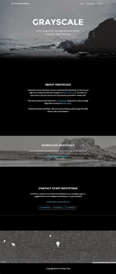Grayscale BootstrapThemes Free Bootstrap Themes Templates