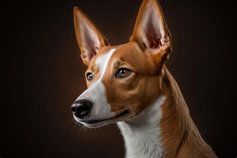 Impresionante sesión de fotos de estudio de un perro basenji capturando