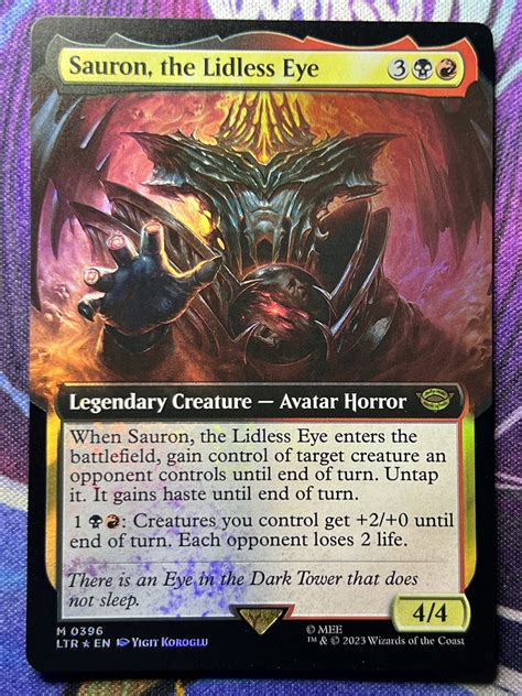 Sauron The Lidless Eye Ltr Full Art Foil Bootleg Mage