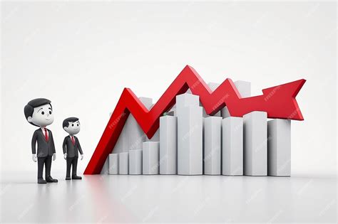 Premium Photo 3d Small People Negative Graph Of Your Business White Background