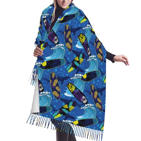Shawl Wraps For Women Hawaiian Flower Pineapple Paddleboard Oversized