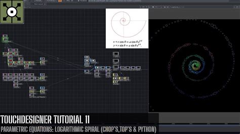 TouchDesigner Tutorial 11 Parametric Equations Logarithmic Spiral