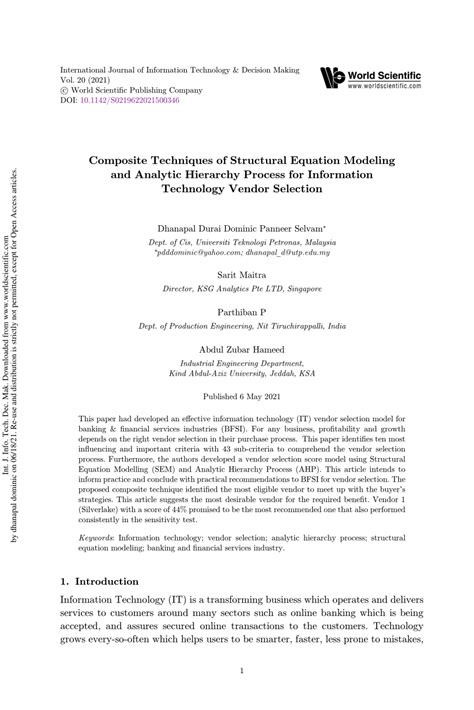Pdf Composite Techniques Of Structural Equation Modeling And Analytic