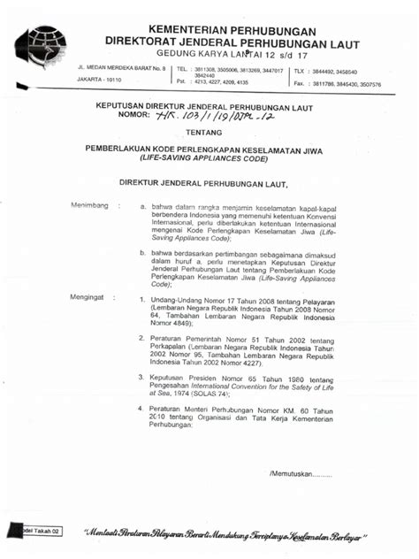 Life Saving Appliances Code Implementation Decision Pdf