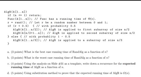 Solved 3 15 Points Analysis Of A Randomized Algorithm