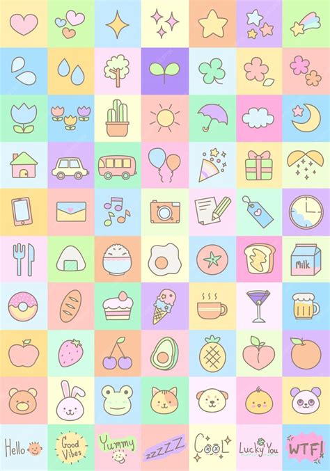Premium Vector Hand Draw Icon Stickers Collection Planner Stickers