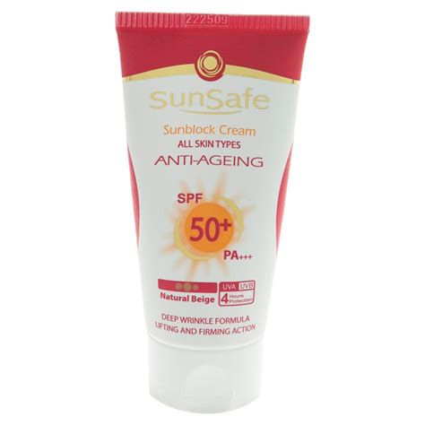 کرم ضد آفتاب و ضد چروک رنگی سان سیف Spf 50 مدل All ‌ بژ طبیعی مناسب