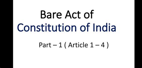 Bare Act Of Indian Constitution Article 1 4