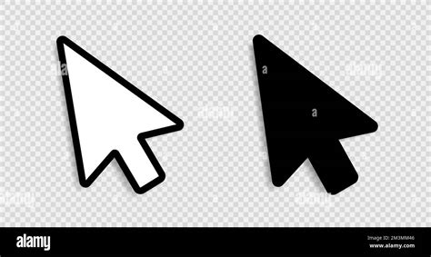 Computer Mouse Cursor Pointer Icons With A Shadow On A Gray Background