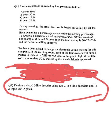 Solved Q2 Design A 4 To 16 Line Decoder Using Two 3 To 8 Chegg Com