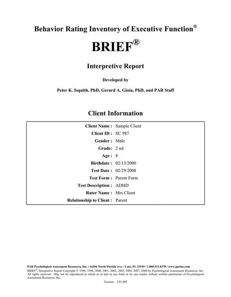 Brief Â® Interpretive Report Acer
