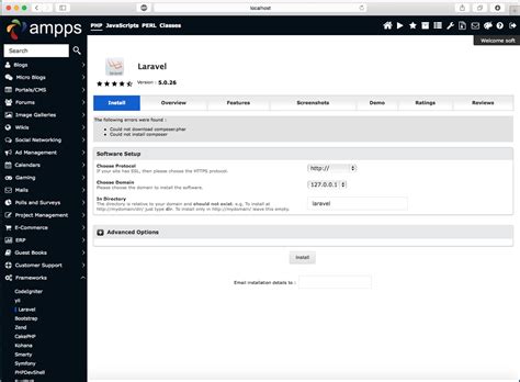 Php Why Is Ampps Unable To Download Composerphar When Installing Laravel 5 Stack Overflow