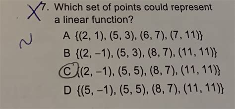 solved which set of points could represent a linear