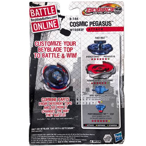 Hasbro Cosmic Pegasus W105r2f Metal Fury Beyblade B 146 Beysandbricks