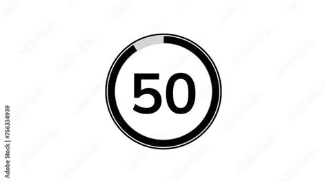 55 Seconds Countdown Timer Animation With Simple Flat Modern Black