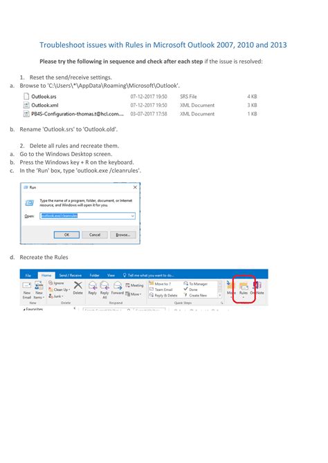 Self Troubleshoot Issues With Rules In Microsoft Outlook 2007 Page