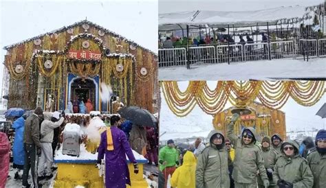 Heavy Snowfall In Kedarnath Dham Babas Dham Wrapped In White Sheet