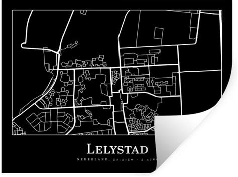 Muurstickers Sticker Folie Plattegrond Kaart Lelystad