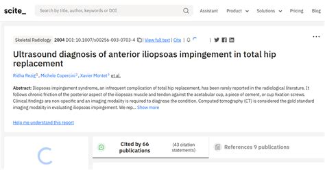 Citation Report Ultrasound Diagnosis Of Anterior Iliopsoas