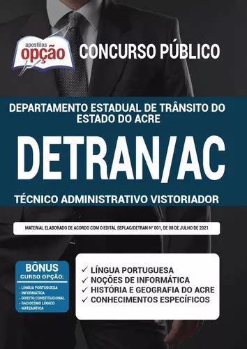 Apostila Detran Ac Técnico Administrativo Vistoriador Parcelamento