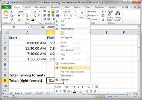 Excel Time Summing Time Greater Than Hours TeachExcel
