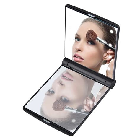 1pcs 8 Led 조명 거울 접는 포켓 배터리 미러 패션 레이디 휴대용 미니 포켓 Led 메이크업 거울메이크업 거울
