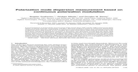 Polarization Mode Dispersion Measurement Based On Continuous