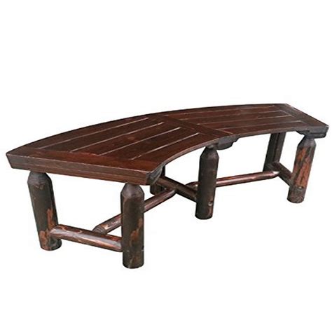 Char Log Curved Bench