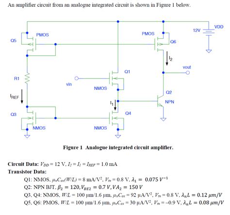 Solved An Amplifier Circuit From An Analogue Integrated