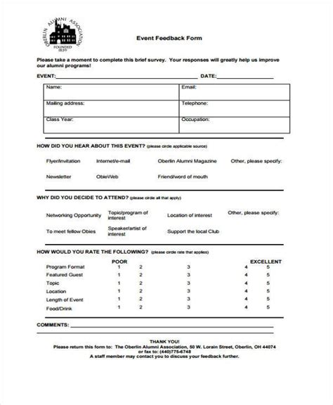 FREE Sample Guest Feedback Forms In PDF MS Word