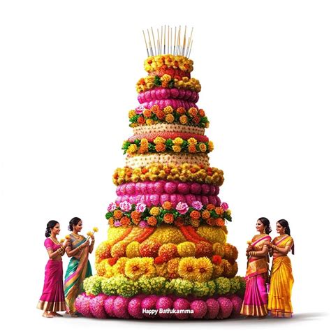 Happy Bathukamma Poster Flower Festival Celebrated By The Women Of In