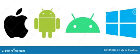 Logos Windows Linux Android Apple Vector Illustration Cartoondealer