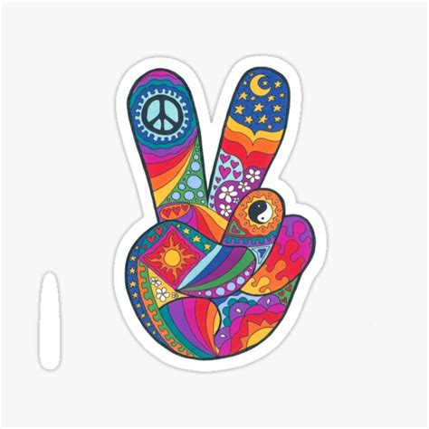 Psychedelic Peace Out Sticker For Sale By Kelkel66 Redbubble