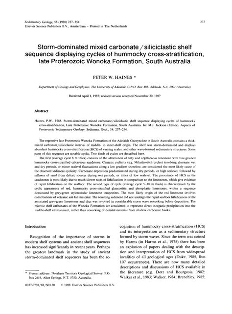 Pdf Storm Dominated Mixed Carbonate Siliciclastic Shelf Sequence Displaying Cycles Of