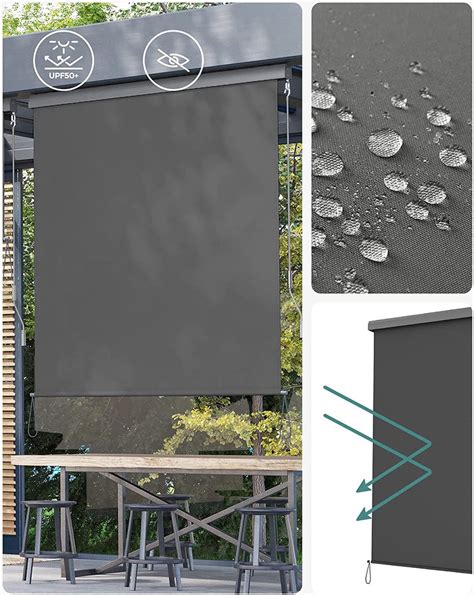 Zonnescherm Met Afneembare Handslinger 140 X 250 Cm Verticale Luifel Waterdicht