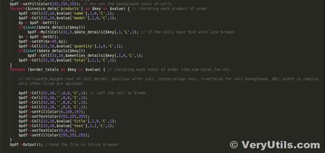 How To Generate Simple Pdf Invoice Using Fpdf Library Veryutils Knowledge Base
