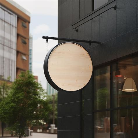 Premium Photo Wall Mount Facade Round Signage Texture