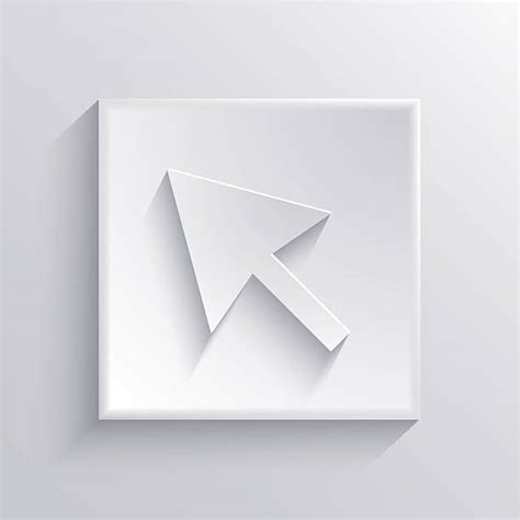 70 White Pixelated Computer Arrow Cursor Icon With Shadow