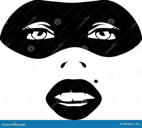 Портрет сексуальной женщины в маске партии Иллюстрация вектора иллюстрации насчитывающей