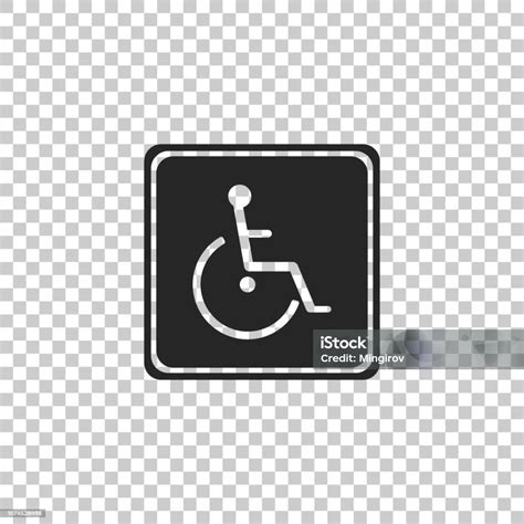 장애인된 장애 아이콘 투명 한 배경에 고립입니다 휠체어 핸디캡 기호입니다 평면 디자인입니다 벡터 일러스트 레이 션 안전에 대한 스톡 벡터 아트 및 기타 이미지 Istock