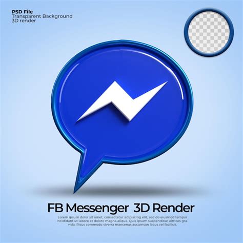 D Iconos Transparente Mensajero Facebook Archivo PSD Premium