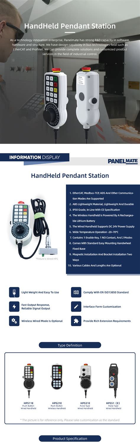 Ethercat Hand Hold Pendant Stations Hps Manual Pulse Generator Mpg Hand Encoder Pulse