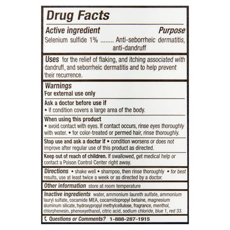 Equate Medicated Dandruff Shampoo 1 Selenium Sulfide 11 Fl Oz In