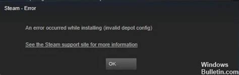 How To Troubleshoot Invalid Depot Configuration Error Message On