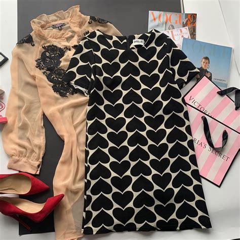 👗чёрное платье миди в сердечках/прямое свободное платье слоновая кость ...