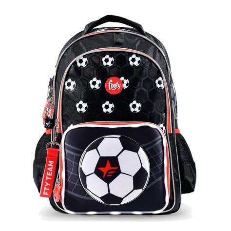 Mochila Espalda Con Luz Play Futbol Negra Frente Imantado Para Jugar